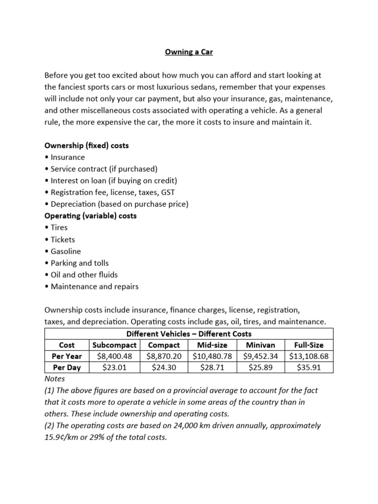 Car Assignment #1 | PDF | Depreciation | Interest