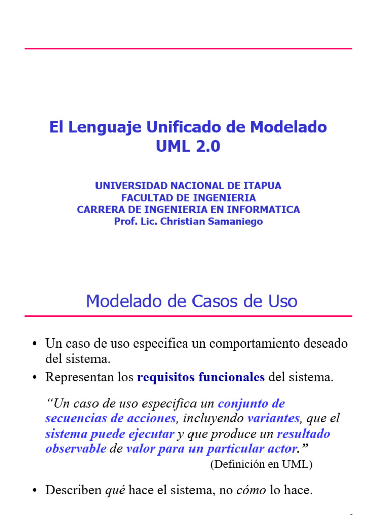 2-El Modelado de Casos de Uso | PDF | Caso de uso | Lenguaje de ...