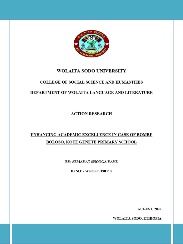 Semayat Shonga Action Research Wolaitigna | PDF | Data | Methodology