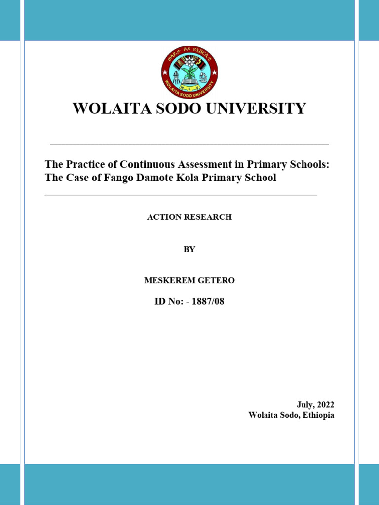 Meskerem Getero Action Research | PDF | Educational Assessment | Learning