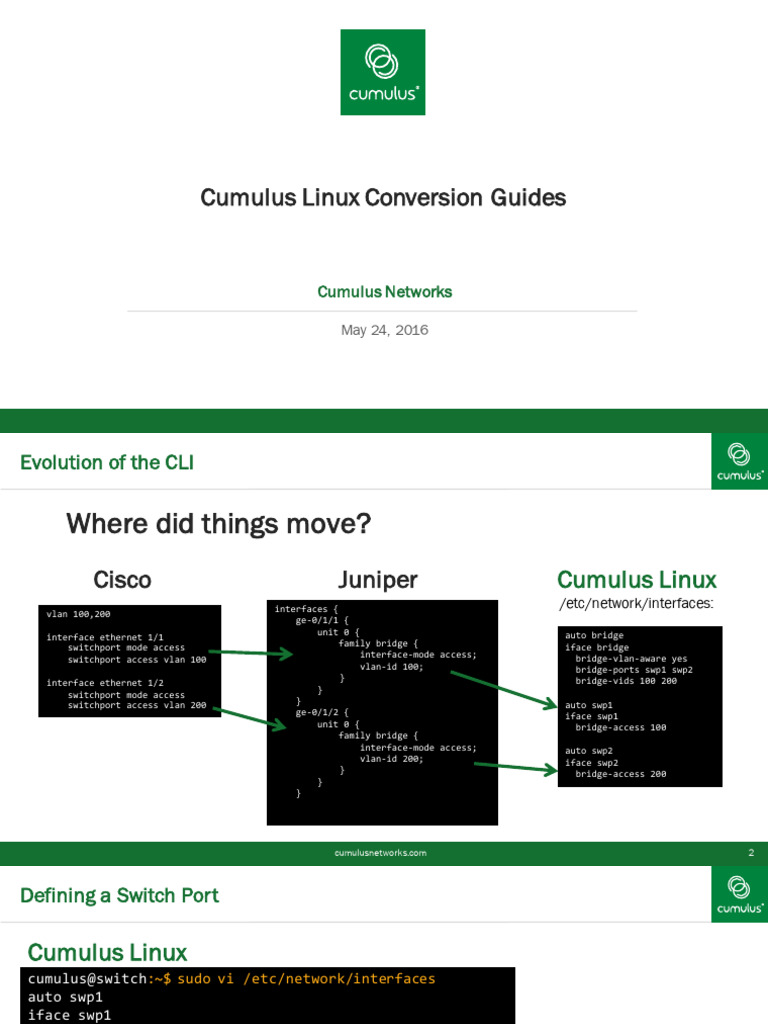 Cumulus Networks Conversion Guide | PDF | Networking Standards | Network Architecture