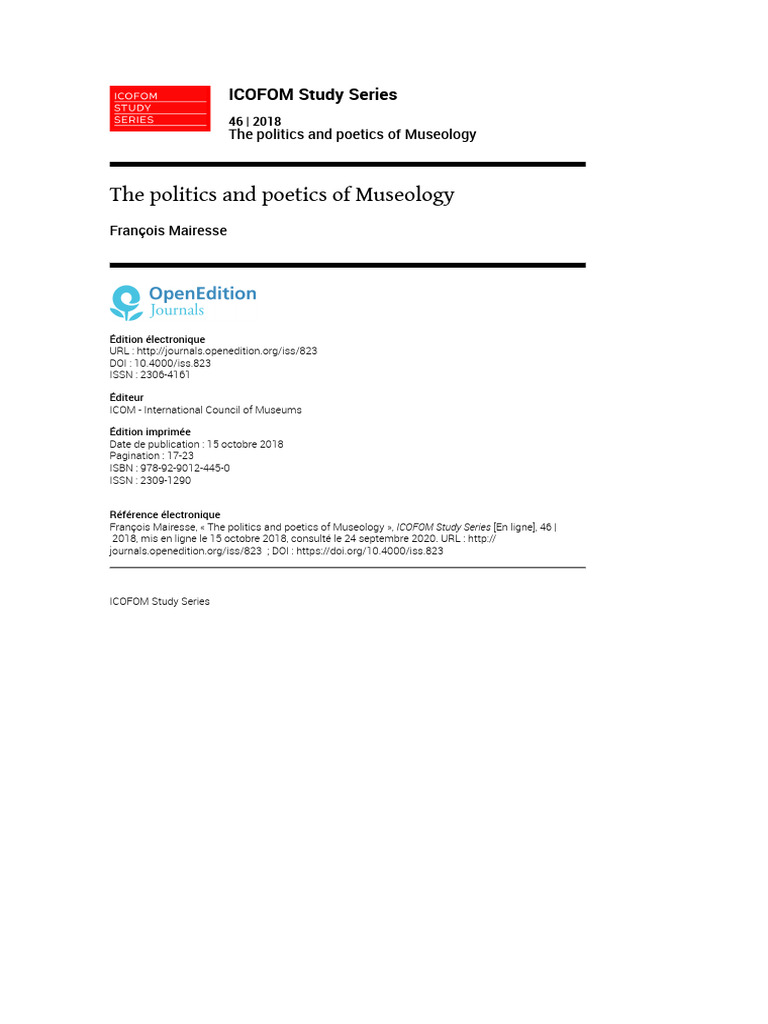 The Politics and Poetics of Museology | PDF | Museology | Museum