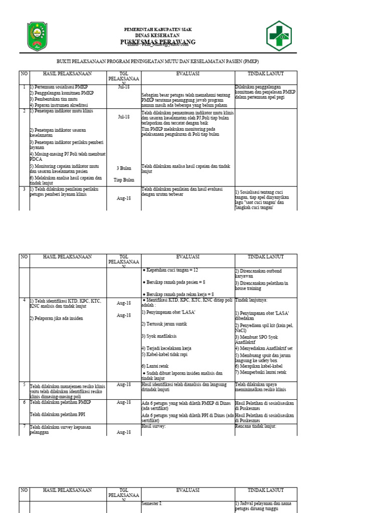 Puskesmas Perawang: Dinas Kesehatan | PDF