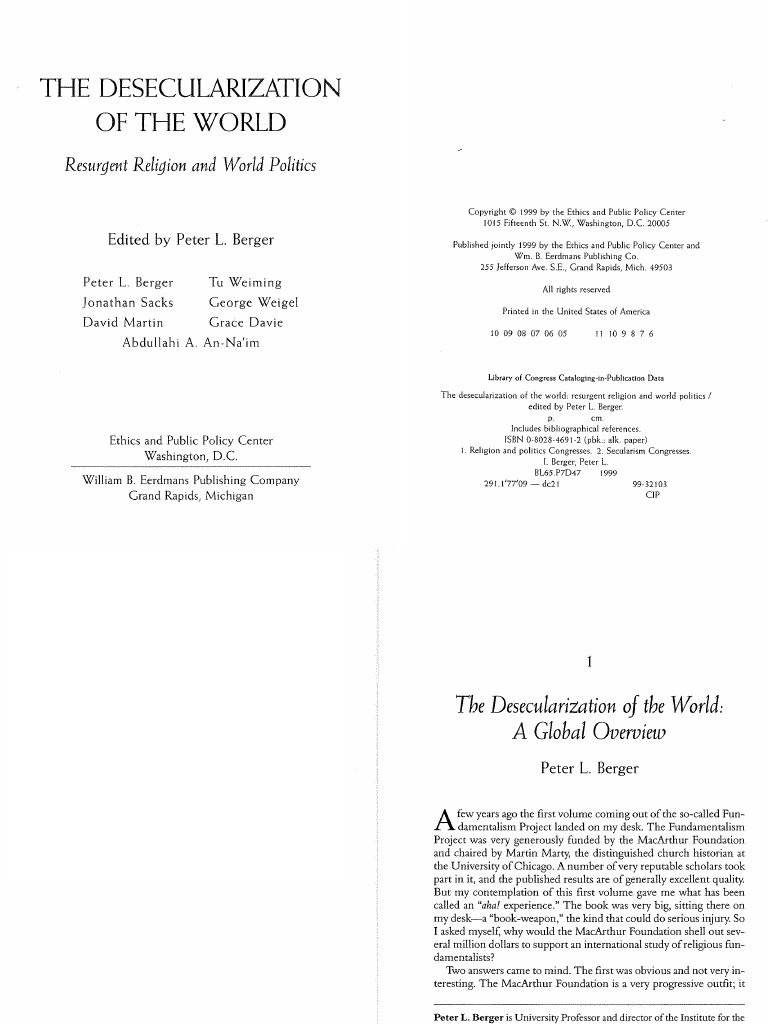 Berger - Desecularization World | PDF