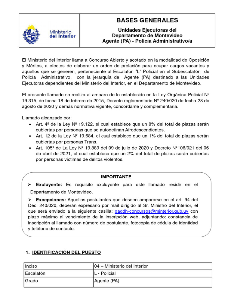 Llamado Laboral para Administrativos en El Ministerio Del Interior Con ...