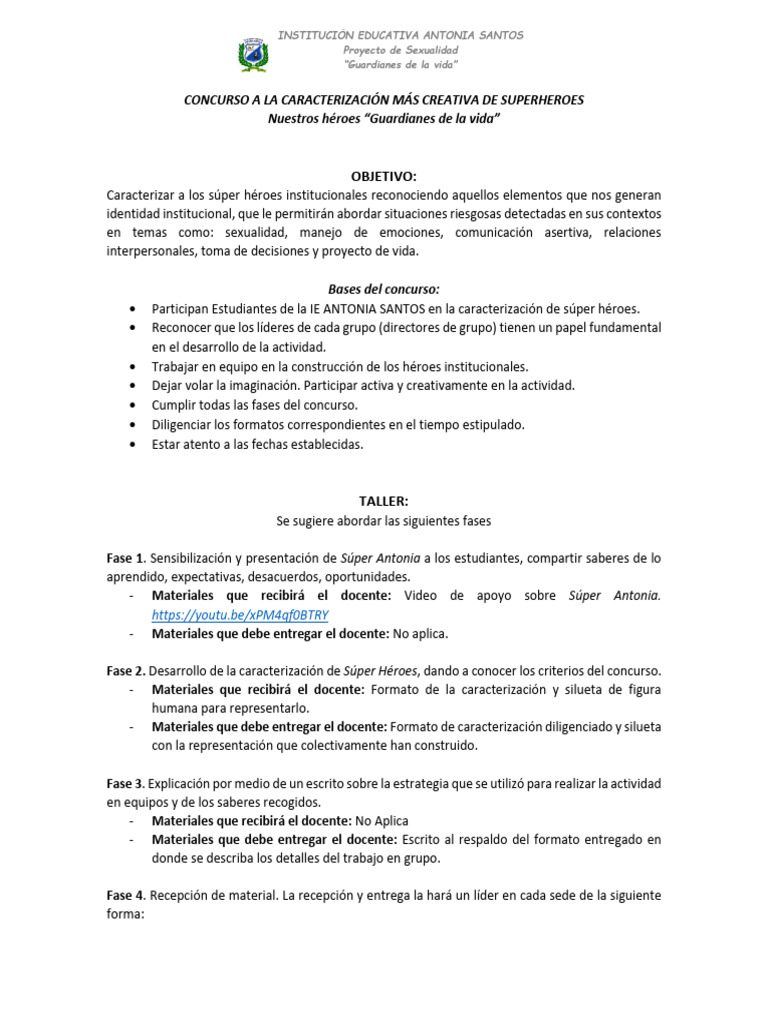 Concurso A La Caracterización Más Creativa de Super Heroes | PDF