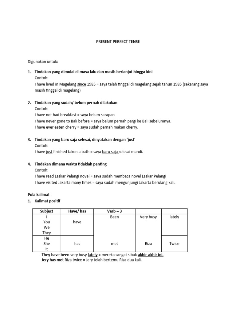 PRESENT PERFECT TENSE | PDF | Semantic Units | Linguistic Morphology