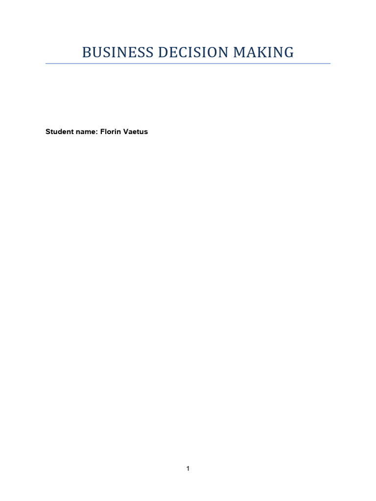 S5-Business - Decision - Making 1 | PDF | Decision Making | Market ...