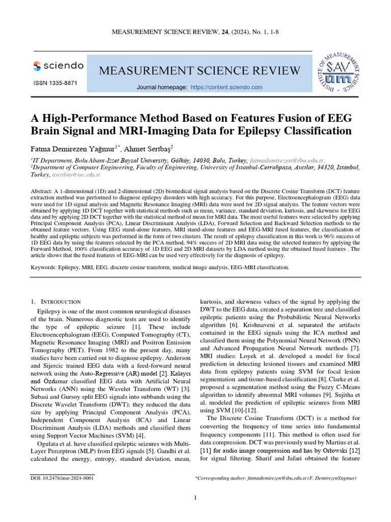 A HighPerformance Method Based On Features Fusion of EEG Brain Signal and MRIImaging Data For ...