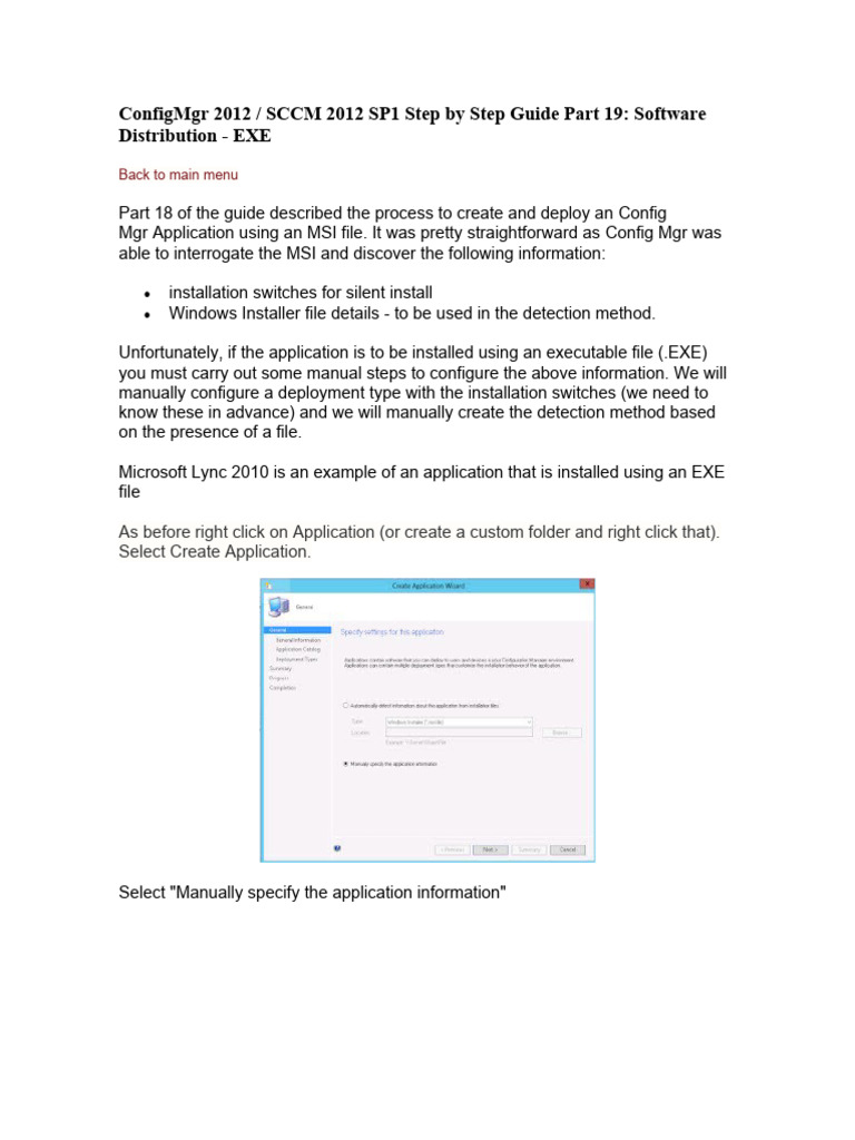 ConfigMgr 2012 Distribuir aplicacion exe | PDF | Installation (Computer Programs) | Computer File