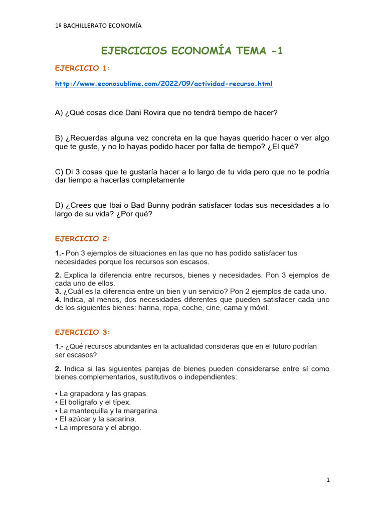 Ejer Tema-1 | PDF | Bienes | Ciencias económicas