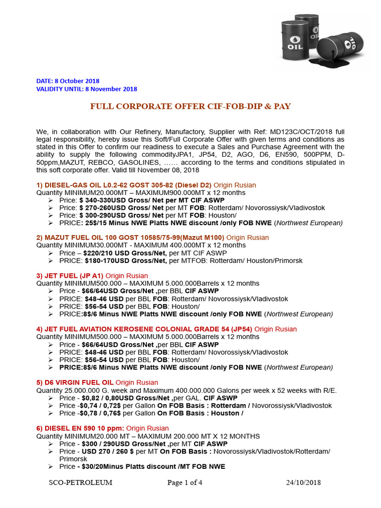 Sco Petroleum | PDF | Letter Of Credit | Petroleum