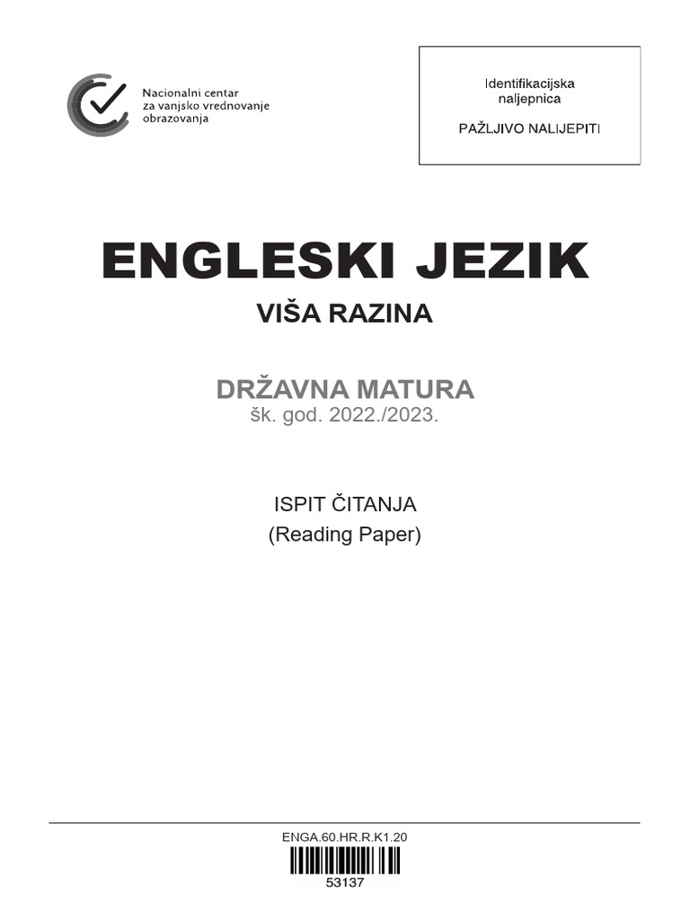 Eng A Drugi Rok Matura 2023. Rjesenje | PDF | Mindfulness | Tornadoes