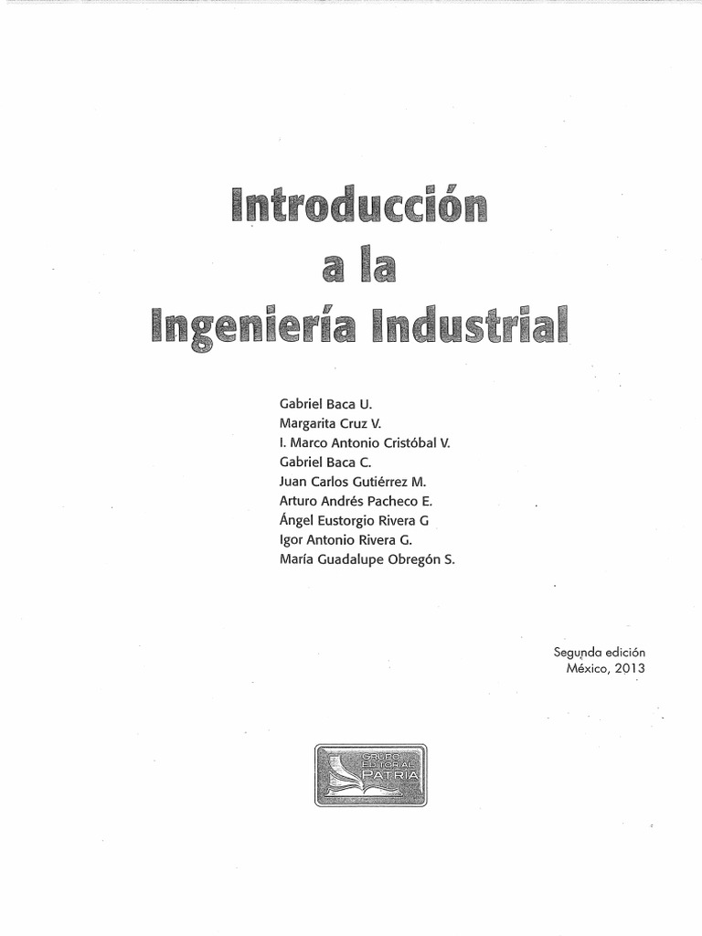 Introduccion A La Ingenieria Industrial (Baca - Cristobal) | PDF