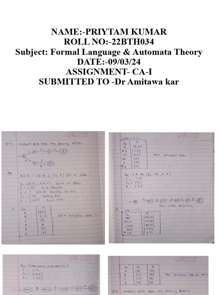 Automata Assignment | PDF Automata Assignment | PDF