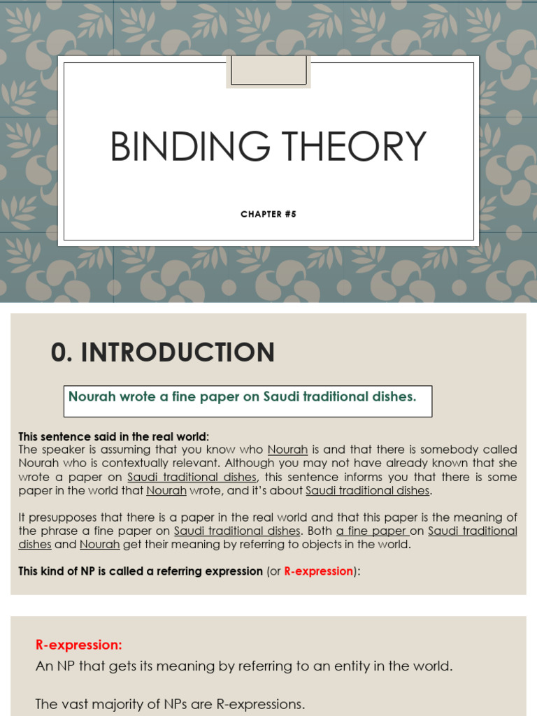 Binding Theory Chapter5 | Download Free PDF | Pronoun | Interpretation ...