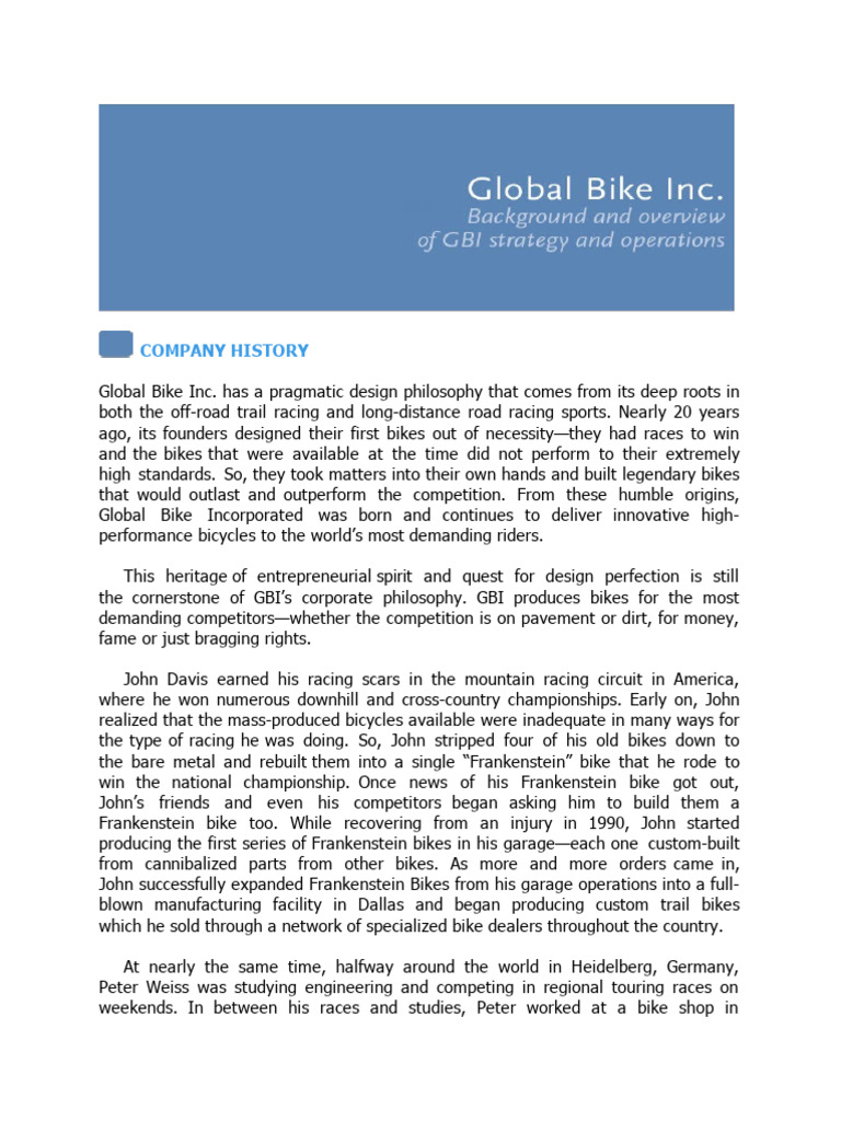 Global Bike | PDF | Enterprise Resource Planning | Accounting