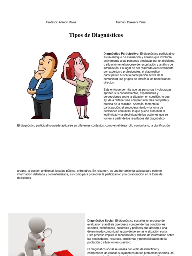 Tipos de Diagnosticos | Descargar gratis PDF | Diagnostico medico | Clínica