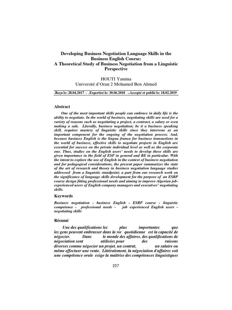 Business English for Negotiators | PDF | Learning | Negotiation