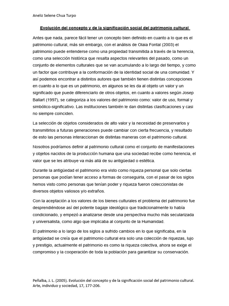 evolución del concepto y de la significación social del patrimonio ...