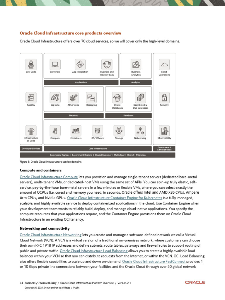 Oci Platform Overview 13 15 Pdf Cloud Computing Oracle Corporation
