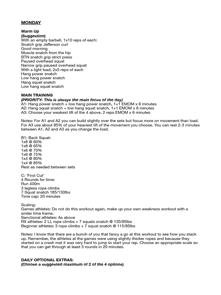 Free Training Week Pdf Weight Training Physical Fitness