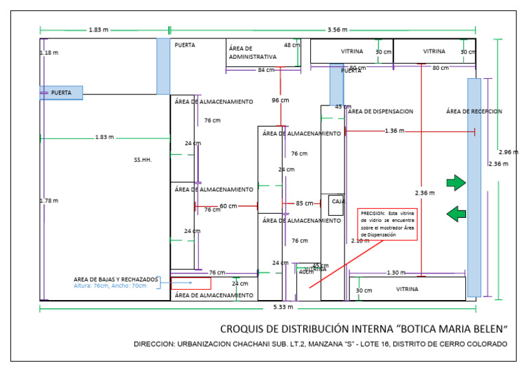 Croquis de Distribucion Interna Botica Maria Belen | PDF