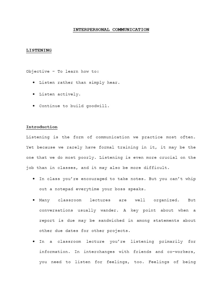 Interpersonal Communication | PDF | Public Speaking | Feeling