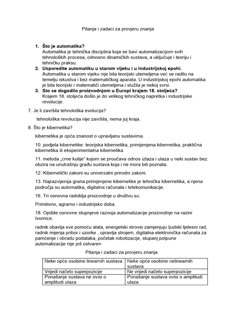Pitanja I Zadaci Za Provjeru Znanja | PDF