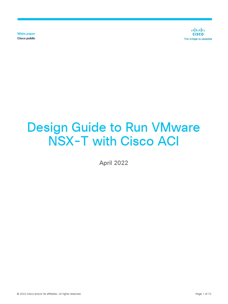 Design Guide To Run VMware NSX T With Cisco ACI | Download Free PDF | Computer Network ...
