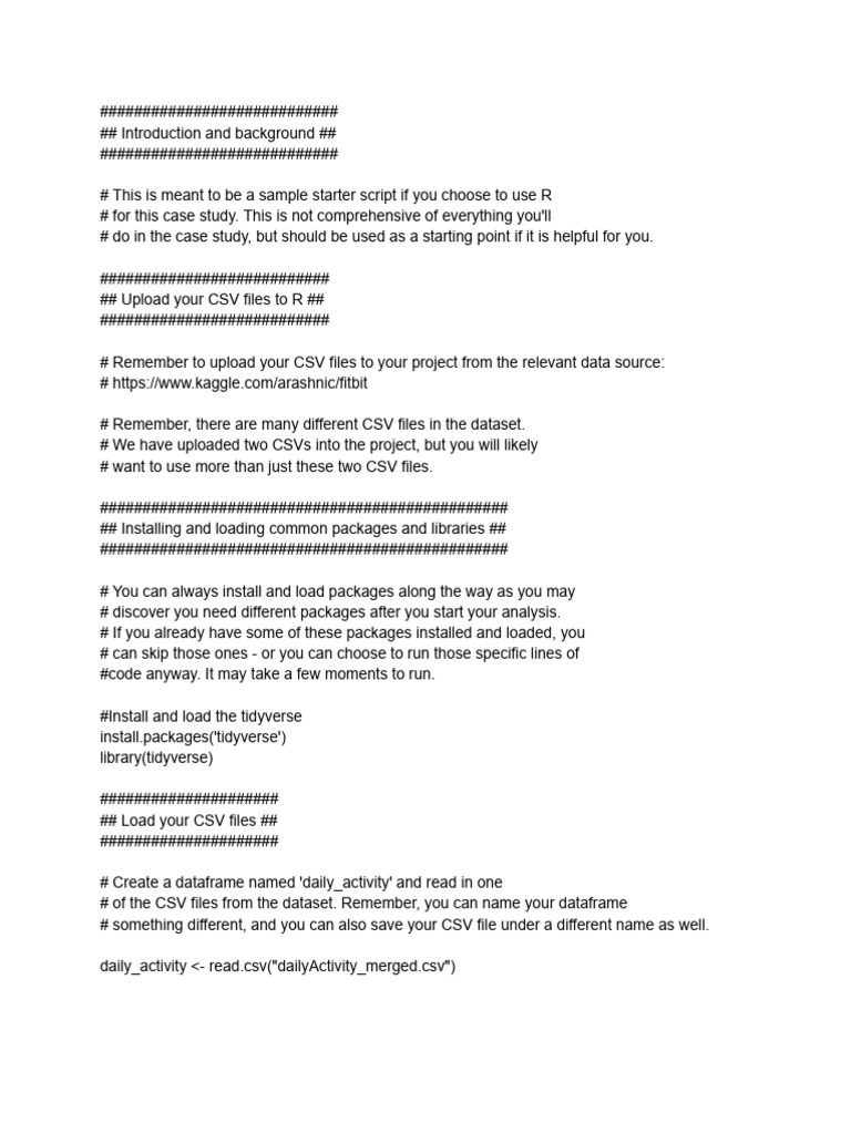 Bellabeat R Script Template | PDF | Computing | Data