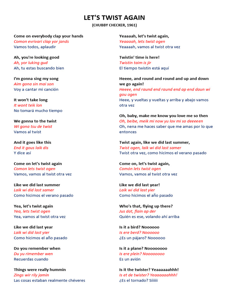 Let's Twist Again | PDF | Grabación de sonido | Música grabada