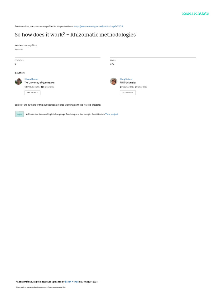 Honan Sellers, (2011) - So - How - Does - It - Work - Rhizomatic ...