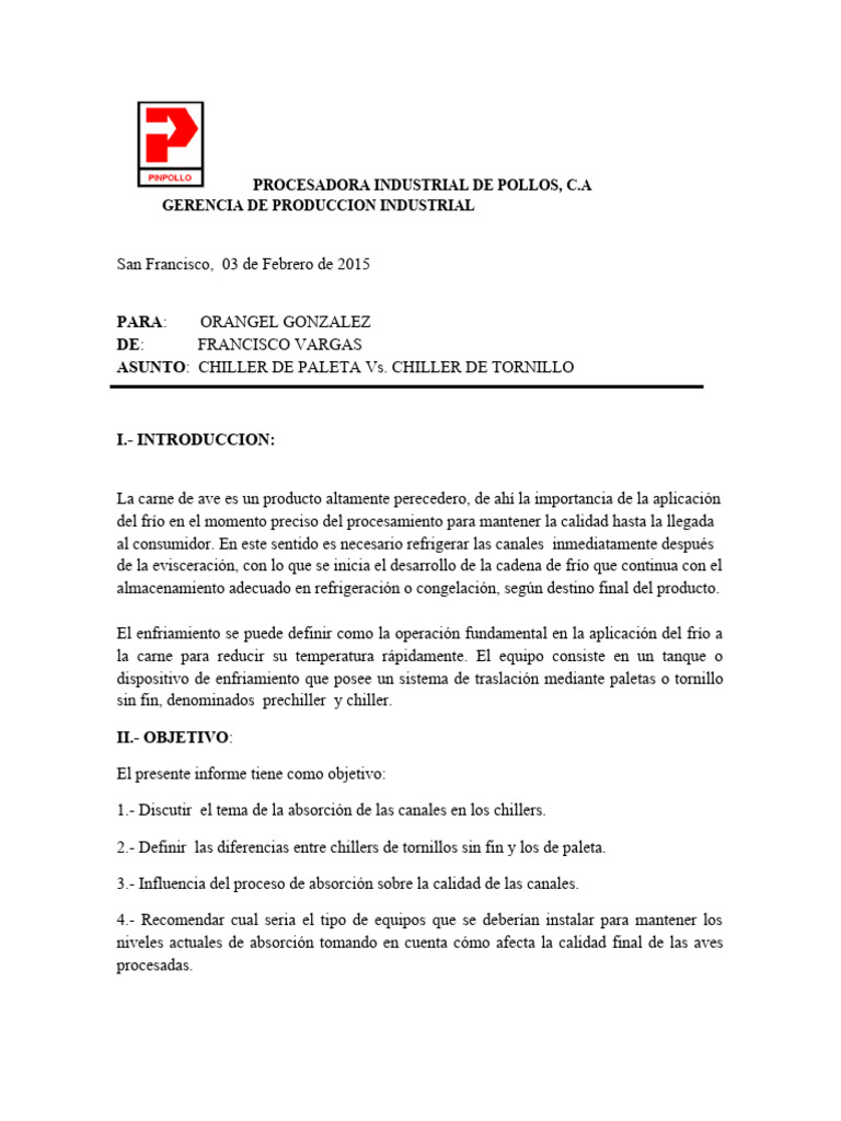 Informe de Chillers | PDF | Agua | Absorción (Química)