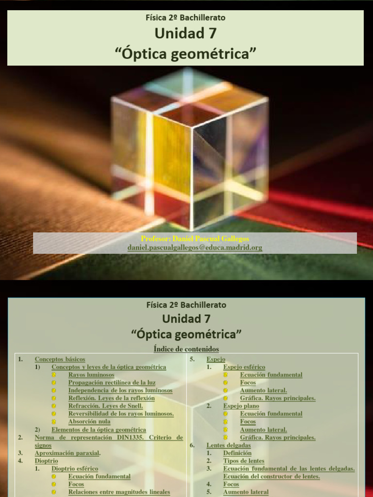 Óptica Geométrica: Conceptos y Elementos | PDF | Óptica | Refracción