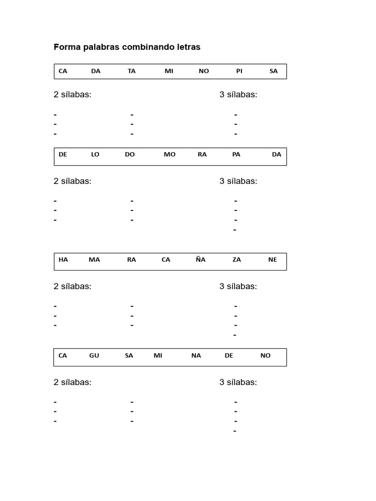 Formar Palabras | PDF