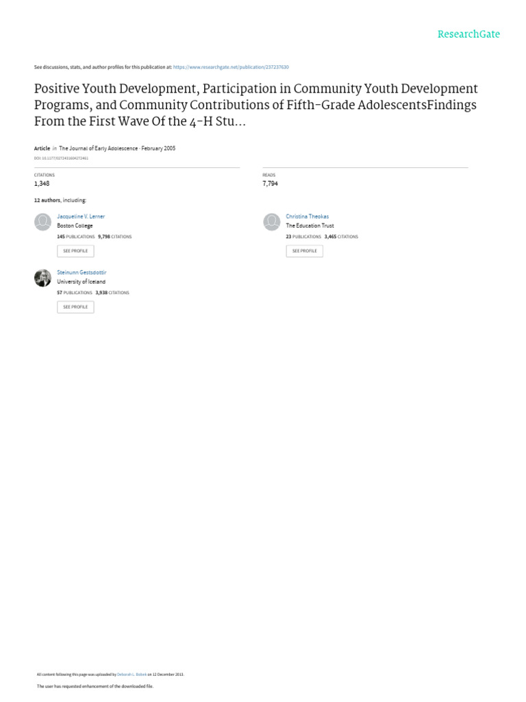 Positive_Youth_Development_Participation_in_Commun | PDF | Adolescence ...