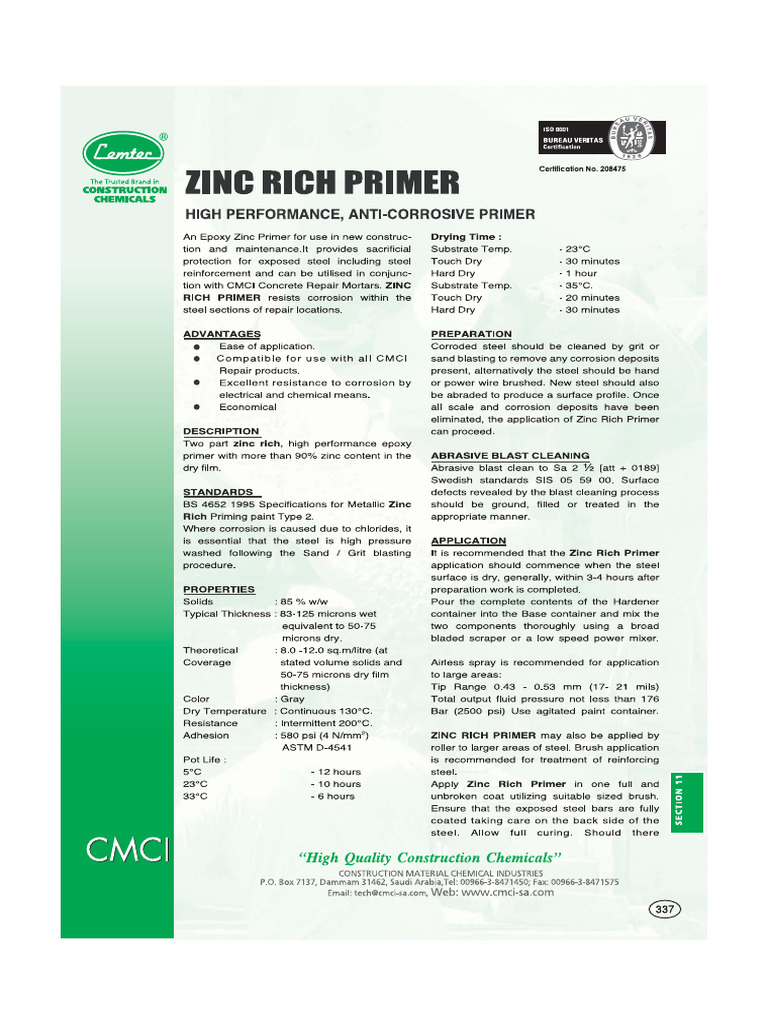 Zinch Rich Primer | PDF