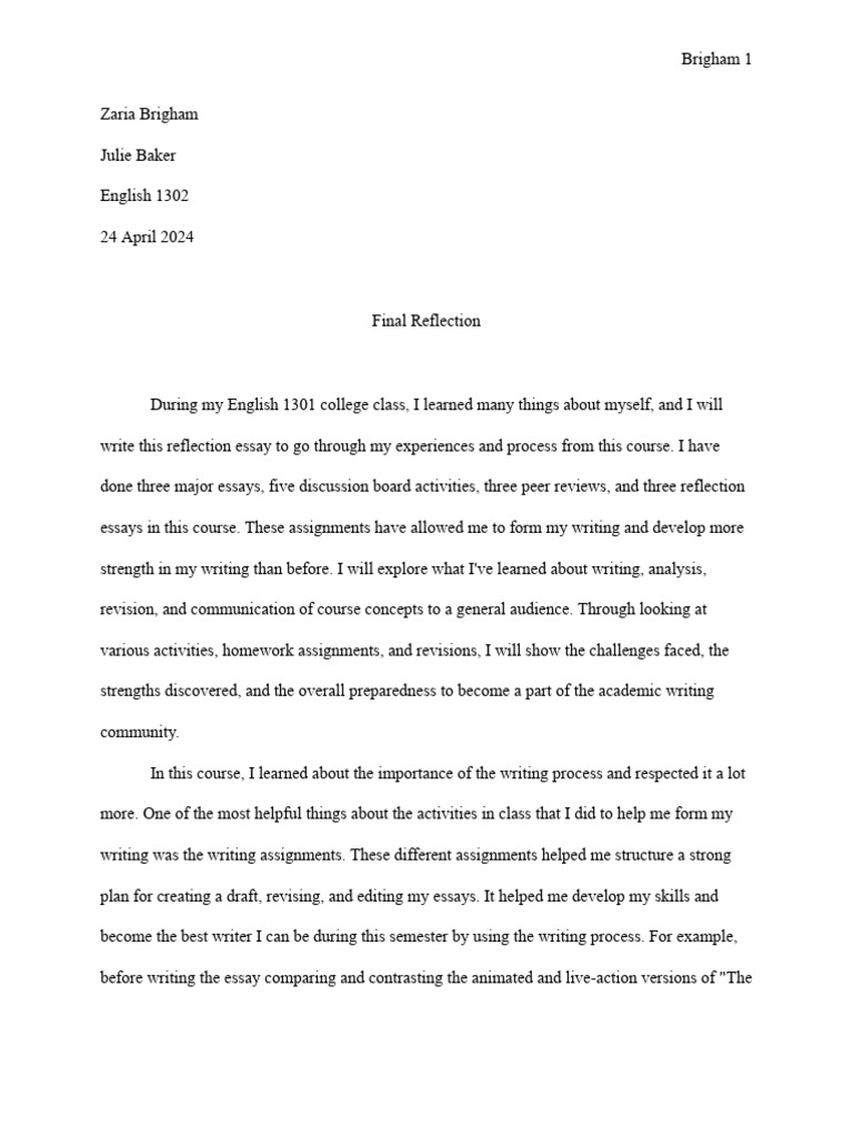 Final Reflection Essay Pt2 Download Free Pdf Essays Rhetoric