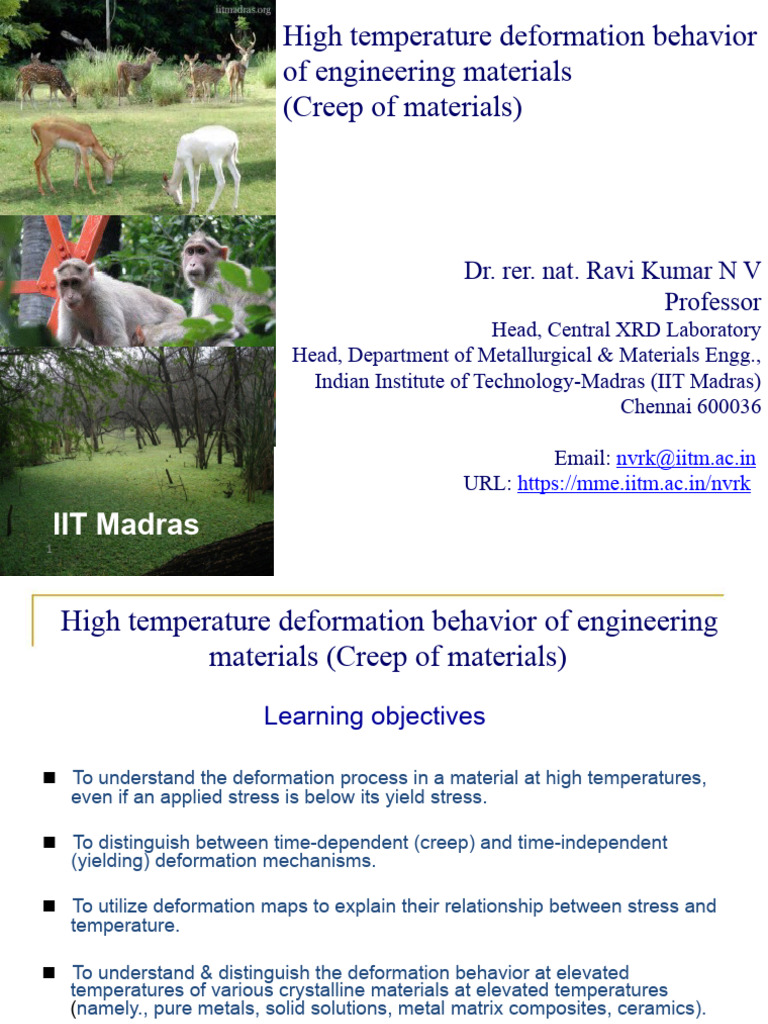 High Temperature Creep Behavior Analysis | PDF | Creep (Deformation ...