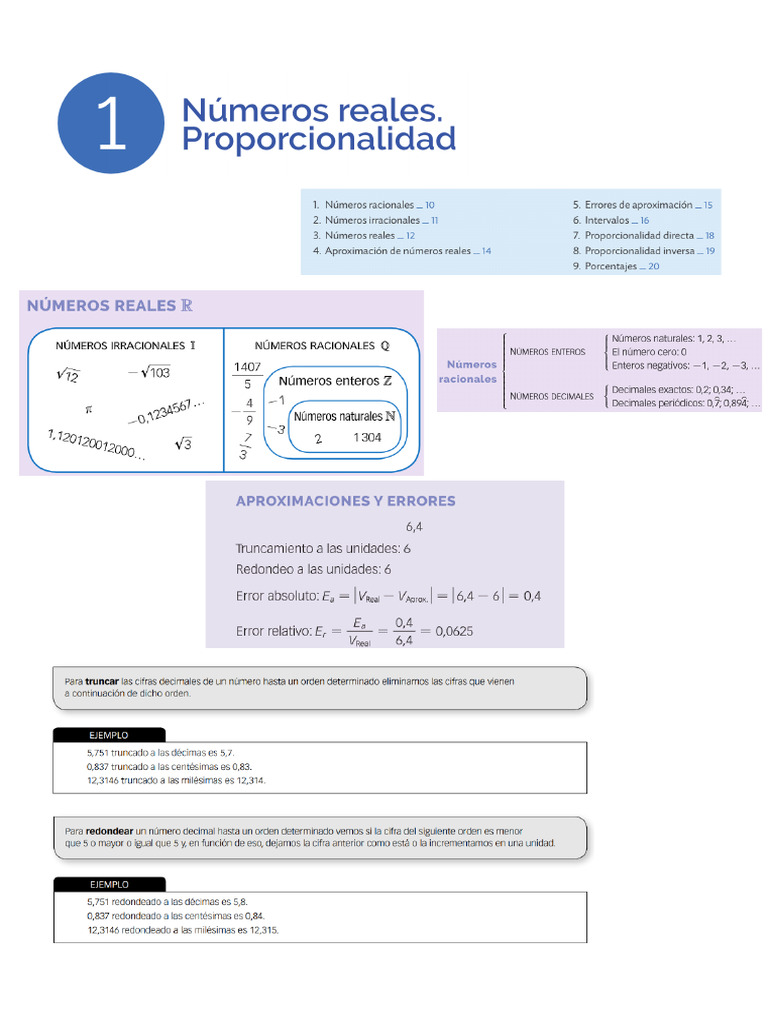 Resumen MaT4B UD1 NReales, Intervalos y Porcentajes y UD2 Potencias y Radicales | PDF