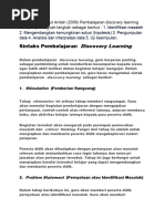 Sintaks Model Pembelajaran Discovery Learning | PDF