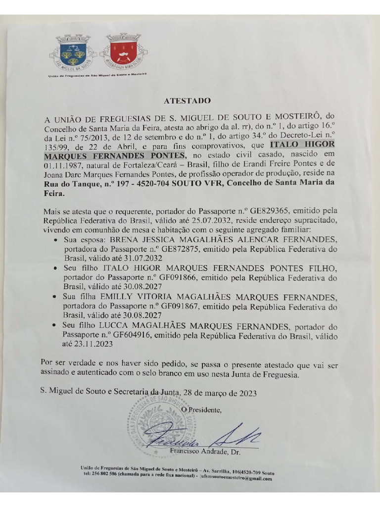 Atestado de Morada | PDF