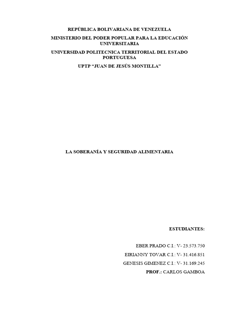 La Soberanía y Seguridad Alimentaria | PDF | Agroecología | Agricultura