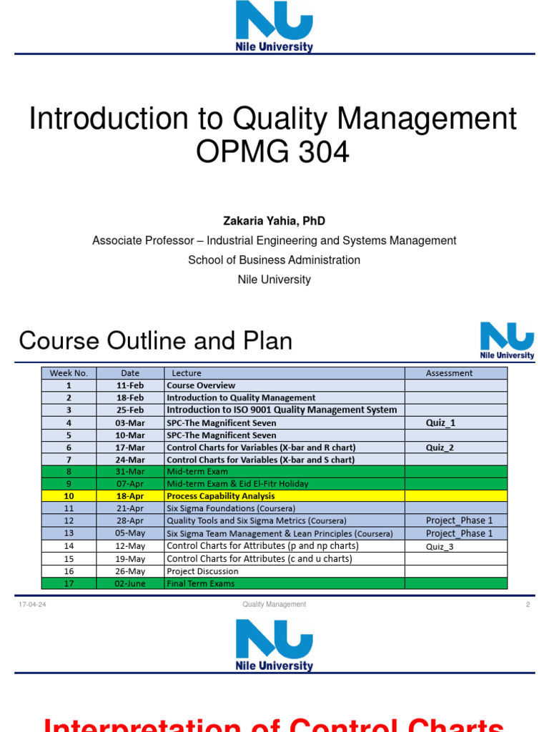 Quality Management Course Outline | PDF | Quality Management | Business Process