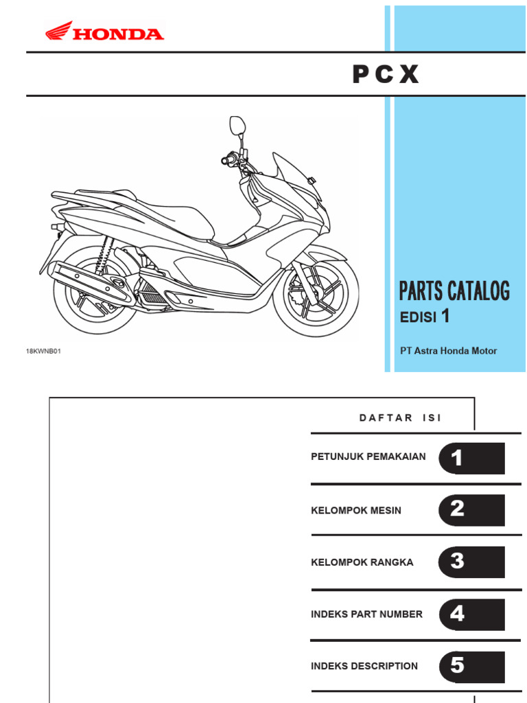 Panduan Parts Catalog Honda PCX | PDF