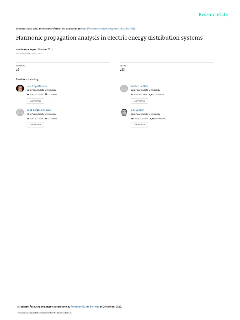 EPQU2011 Harmonic Propagation | PDF | Transformer | Simulation