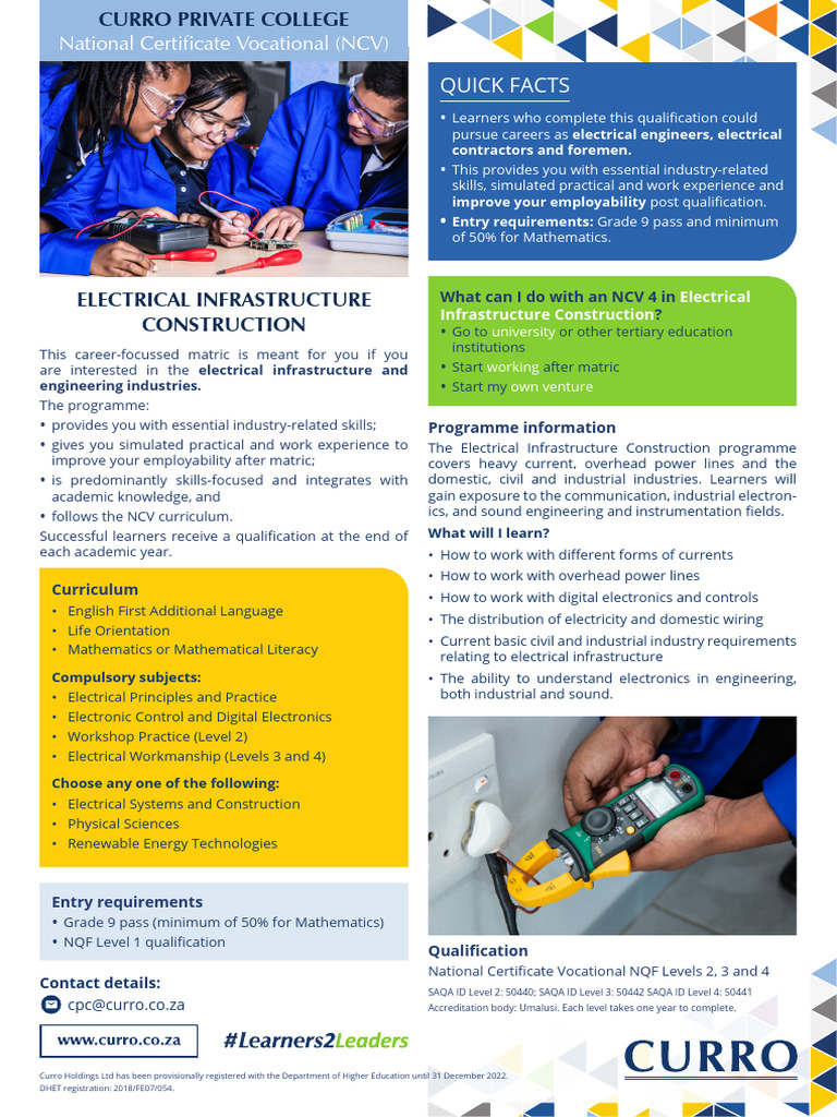 NCV Electrical Infrastructure Course | PDF | Vocational Education | Electrical Engineering