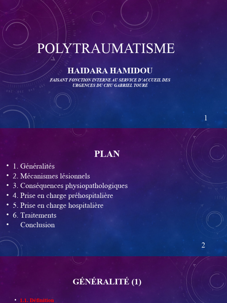POLYTRAUMATISME Présentation1 | PDF | Médecine clinique | Spécialités ...