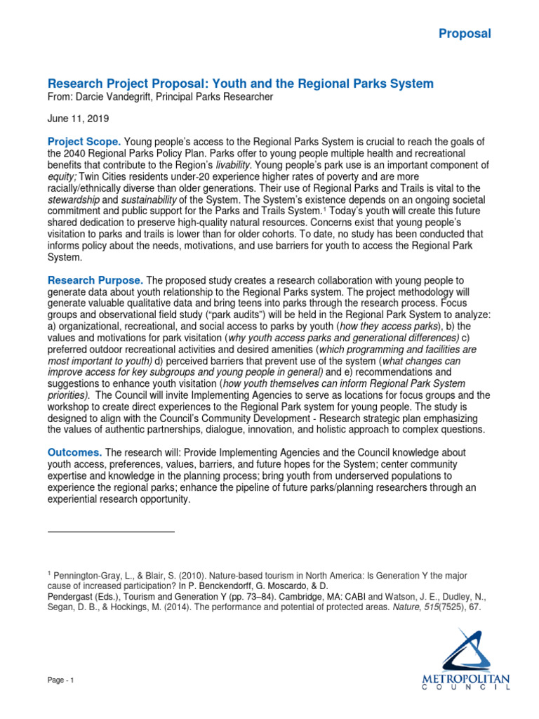 2019 Youth Parks Participant Research Action Proposal | Download Free ...
